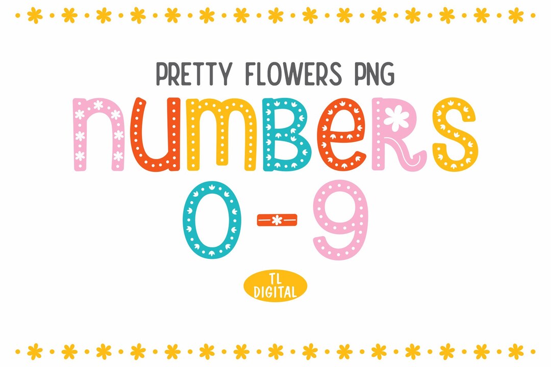 Flower PNG Numbers Pretty Floral Numbers PNG Files 13 Graphics ...