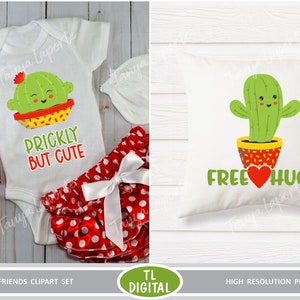 Cactus Friends Clipart Set - 20 Illustrations - Digital PNG Files ...