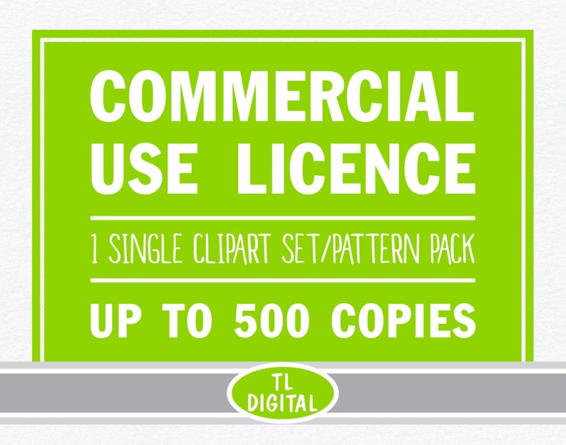 Commercial Use Licence for 1 Single Clipart Set / Pattern | Etsy