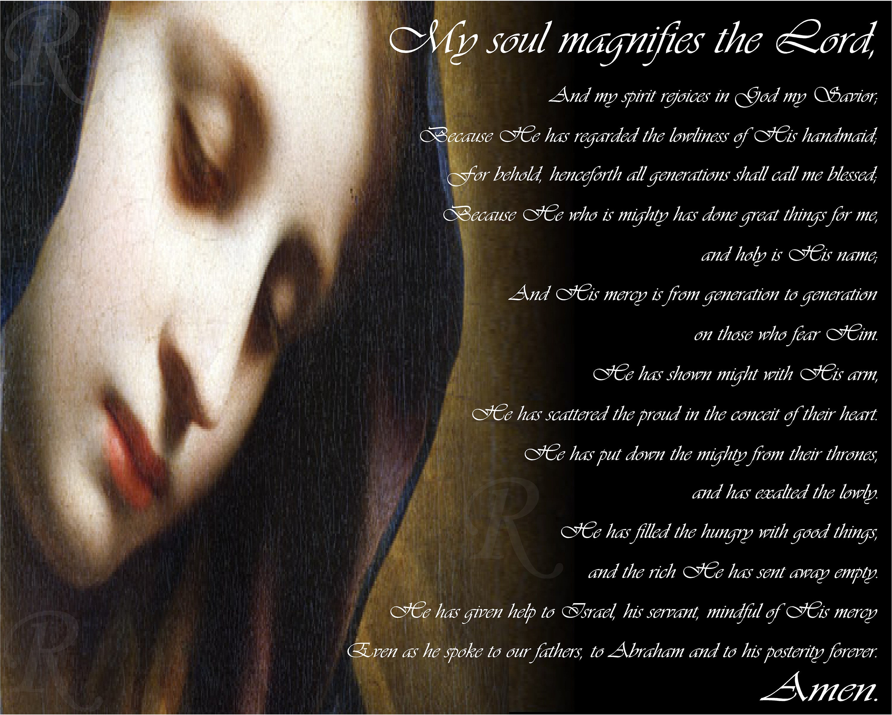 The Magnificat Canticle of Mary the Song of Mary Gospel of Luke English ...