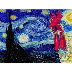 Starry Night by Van Bagok! (gogh) Photo Poster Chickens (roosters Too ...