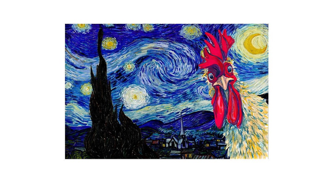 Starry Night by Van Bagok! (gogh) Photo Poster Chickens (roosters Too ...