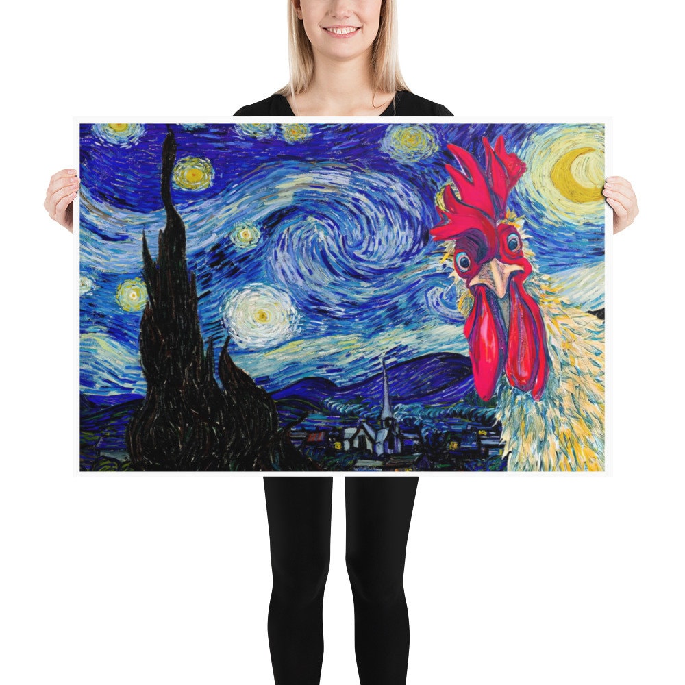 Starry Night by Van Bagok! (gogh) Photo Poster Chickens (roosters Too ...
