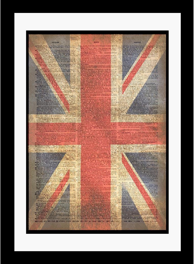 Union Jack Flag Design, Digital Impressionist Style Painting Printed on ...
