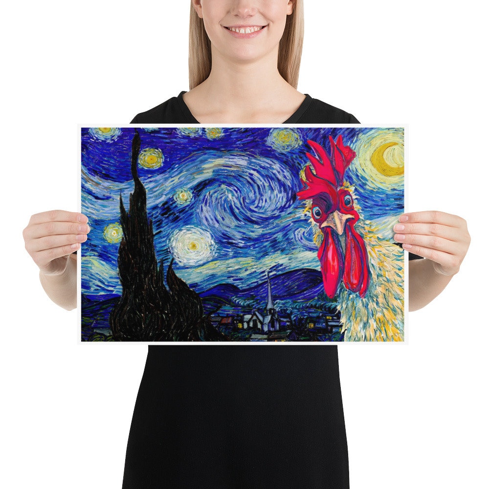 Starry Night by Van Bagok! (gogh) Photo Poster Chickens (roosters Too ...