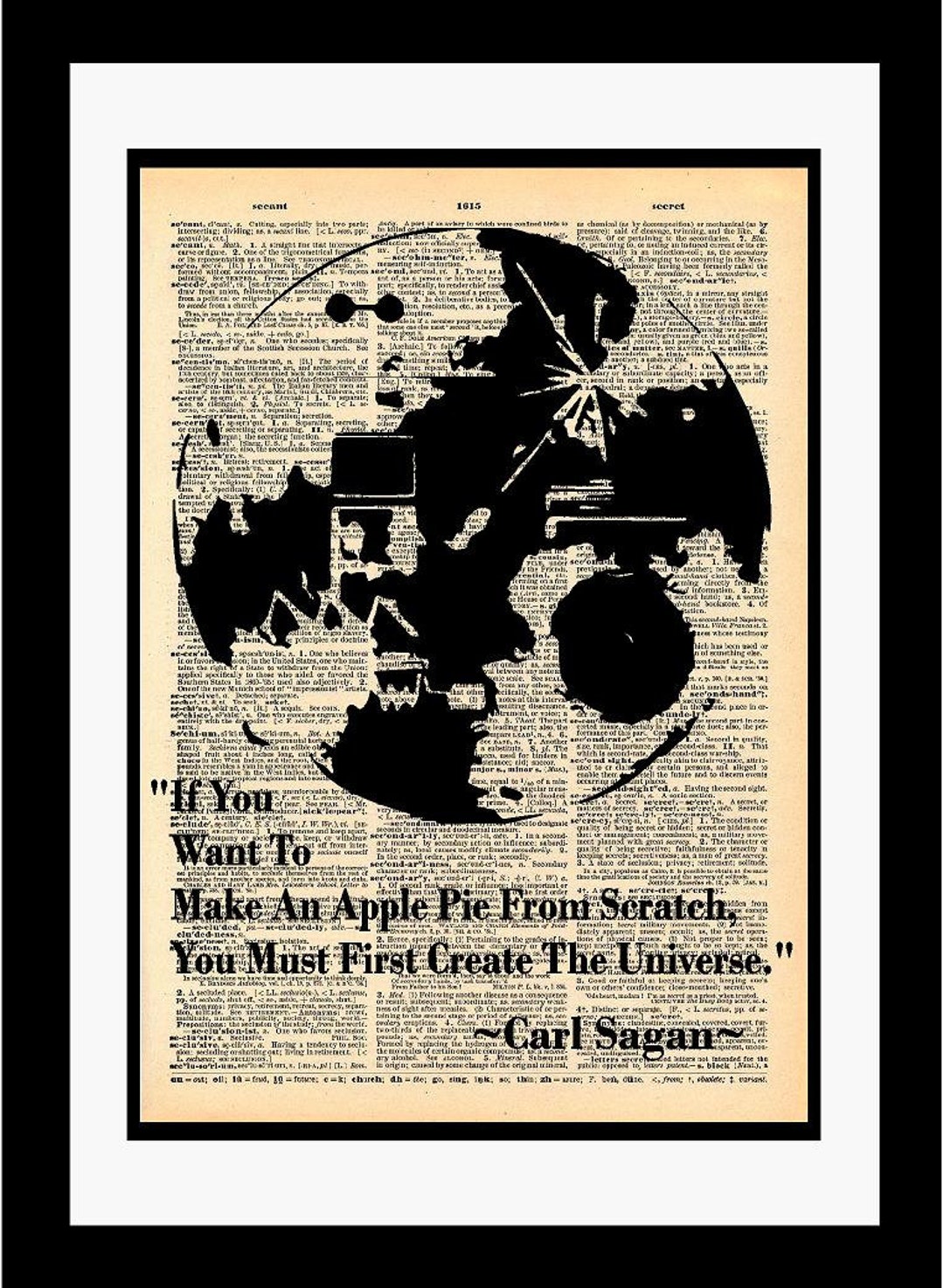 Sale! Carl Sagan Quote / Voyager 1 Golden Record Original Drawing ...