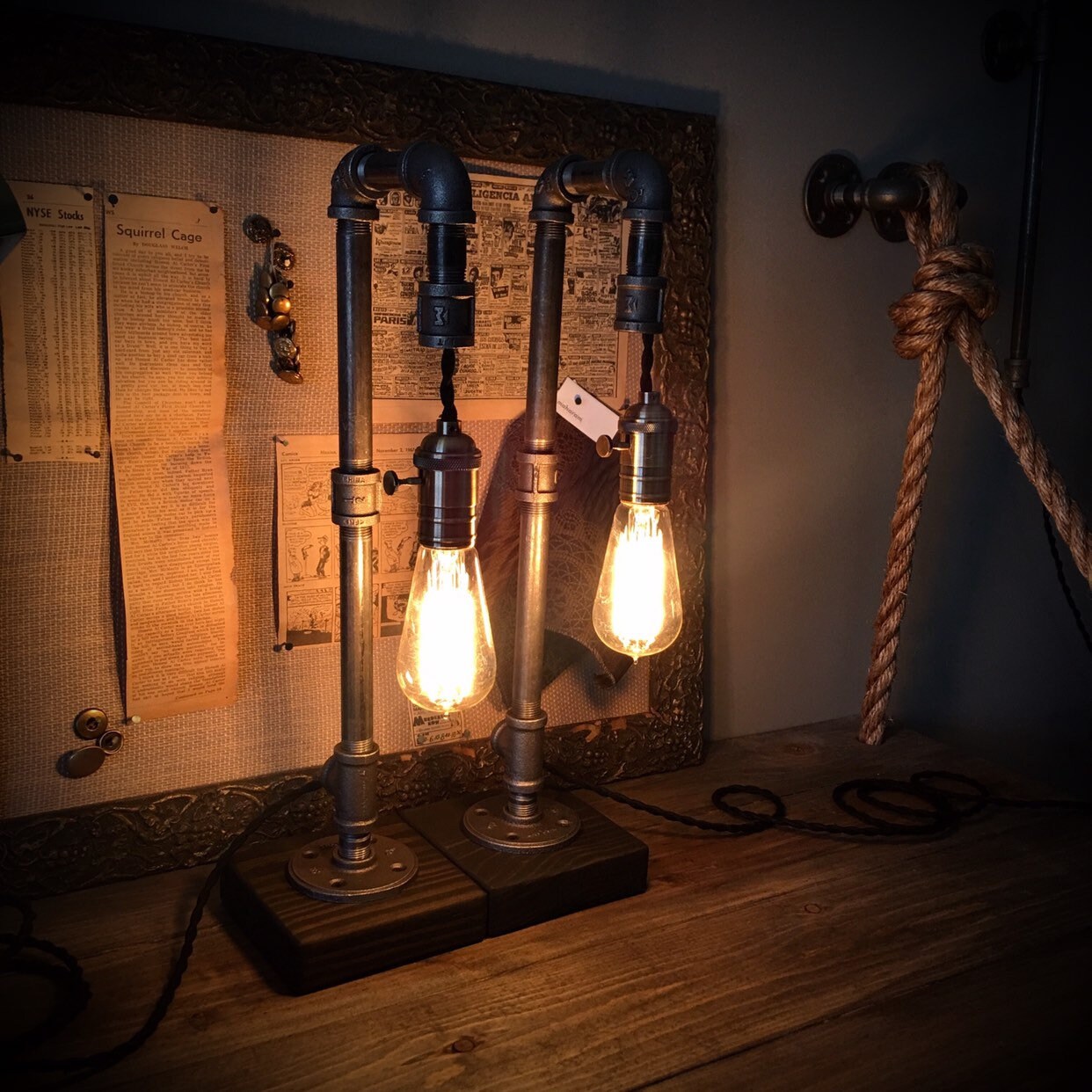 Single or Pair Plug-In Table Lamps FREE SHIPPING Filament | Etsy