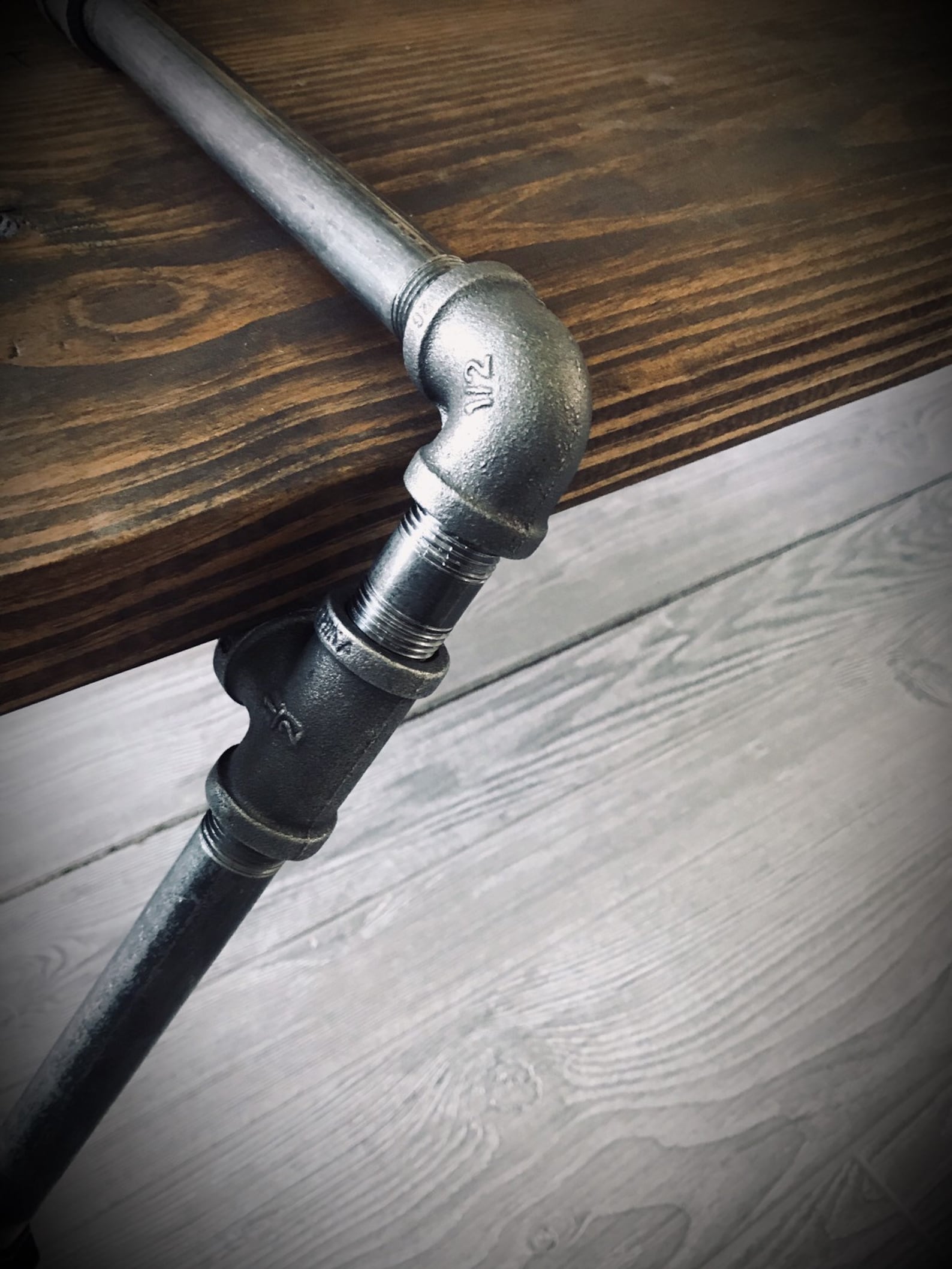 Industrial Coffee Table FREE SHIPPING Iron Pipe & Solid Wood - Etsy