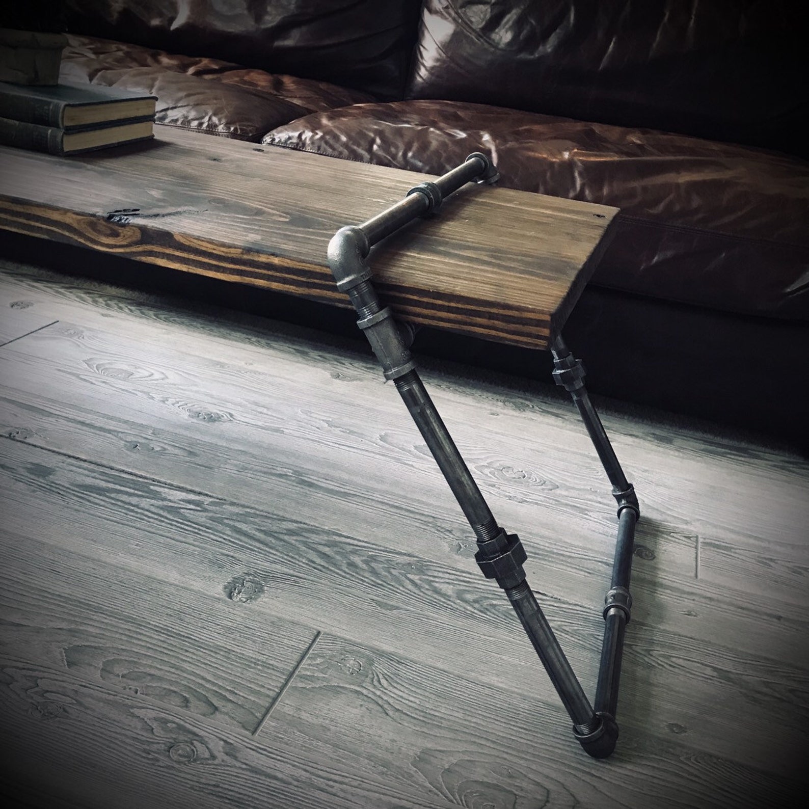 Industrial Coffee Table FREE SHIPPING Iron Pipe & Solid Wood - Etsy