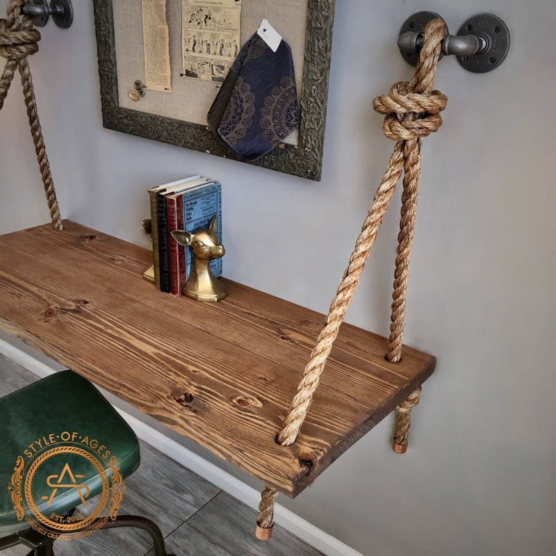 Hanging Rope Shelf - Etsy