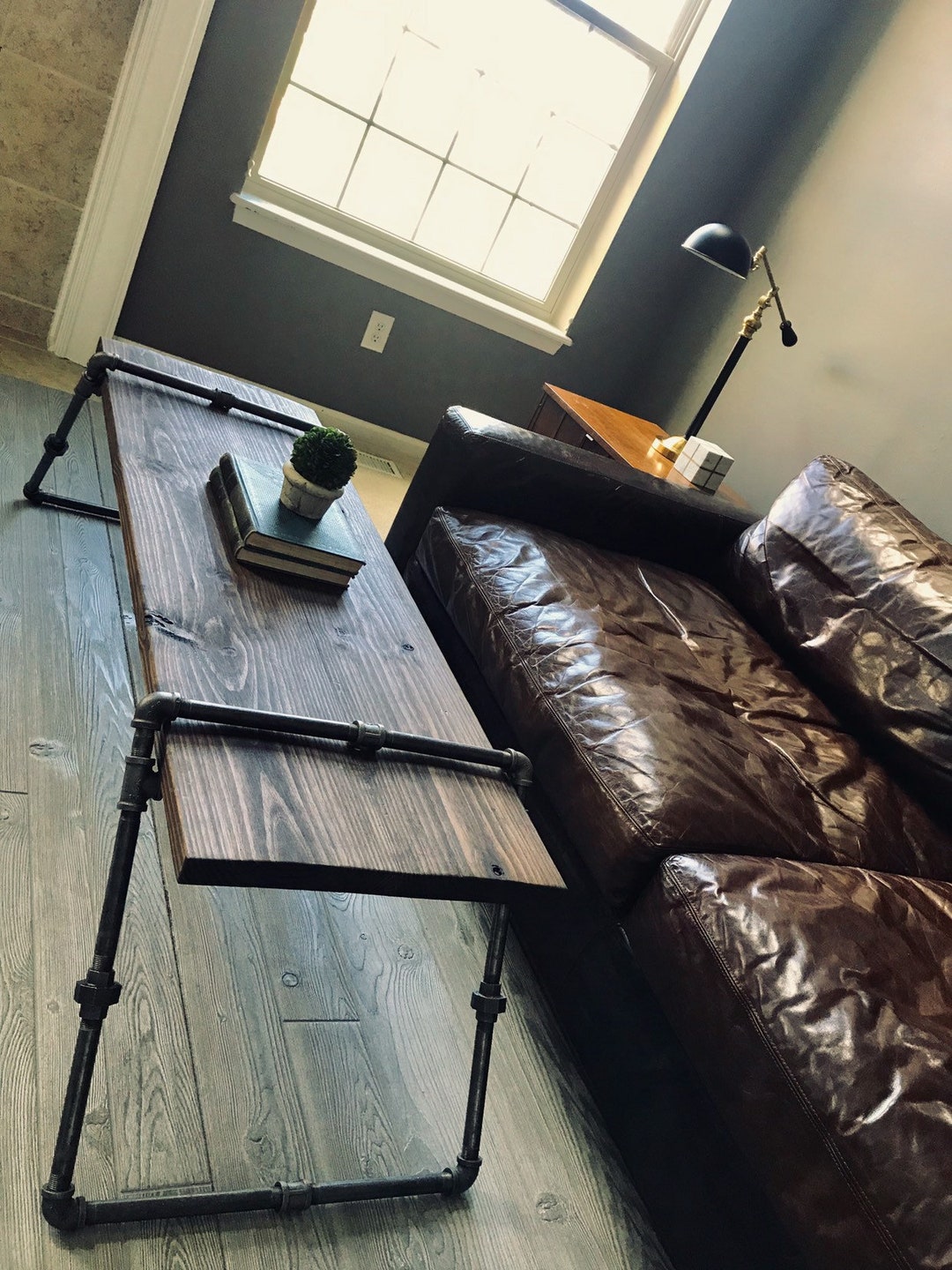 Industrial Coffee Table FREE SHIPPING! Iron Pipe & Solid Wood - Sofa ...