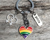 LESBIAN PRIDE Keychain Lesbian Keyring Rainbow Key Chain | Etsy