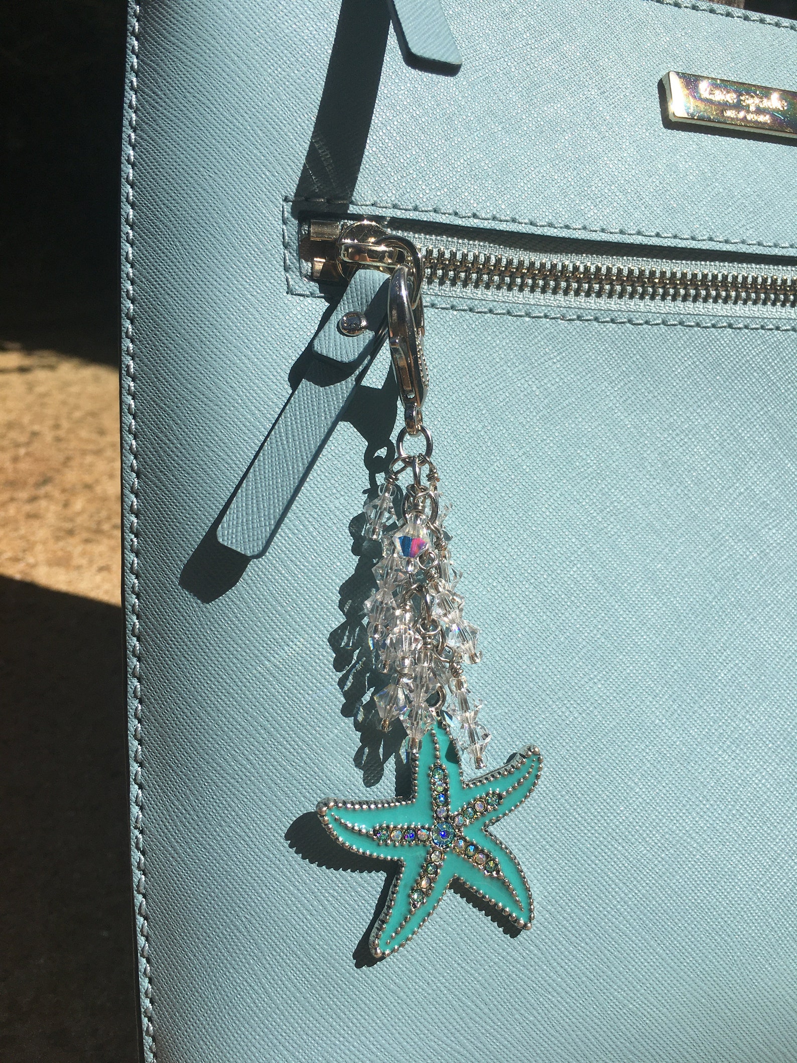Turquoise Starfish Purse Clip | Starfish Purse Charm | Beach Tote Bag ...