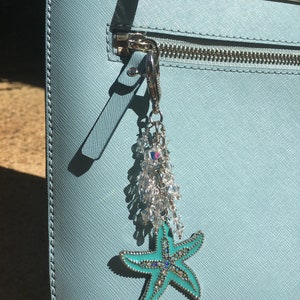 Turquoise Starfish Purse Clip | Starfish Purse Charm | Beach Tote Bag ...