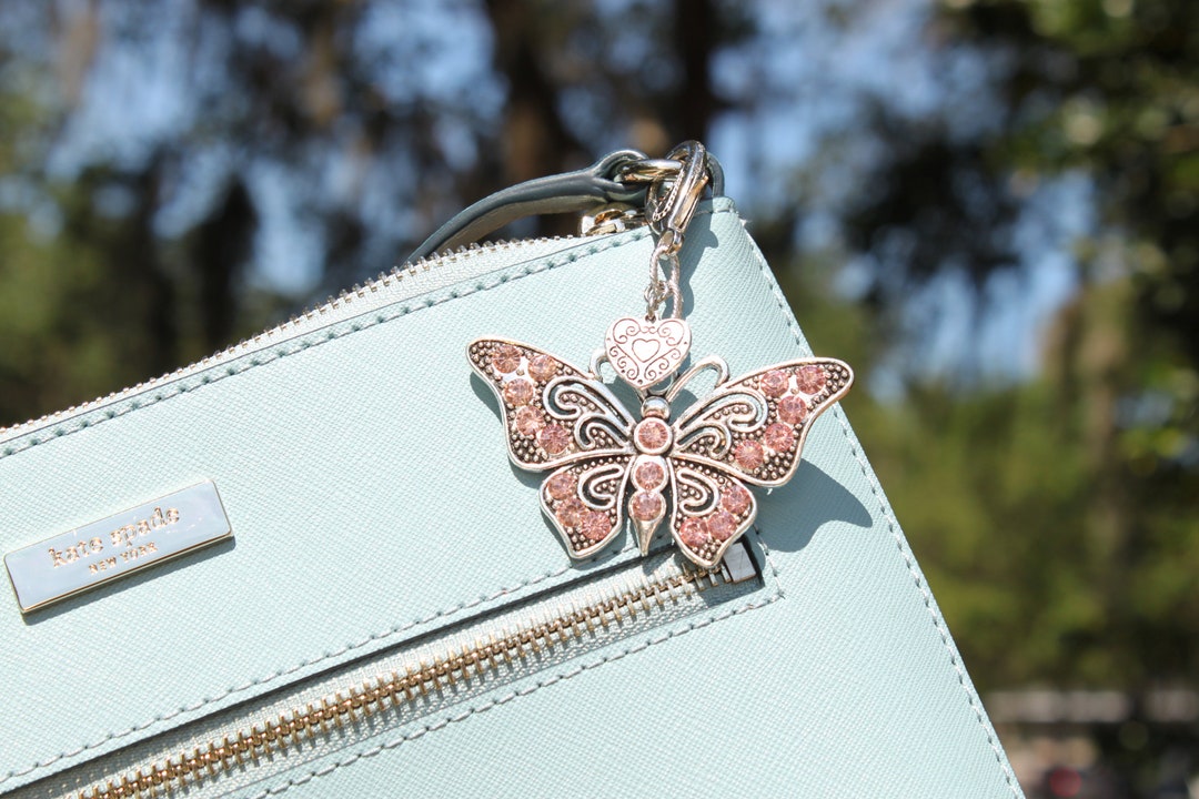 PINK BUTTERFLY Purse Clip | Butterfly Rhinestone Purse Charm ...