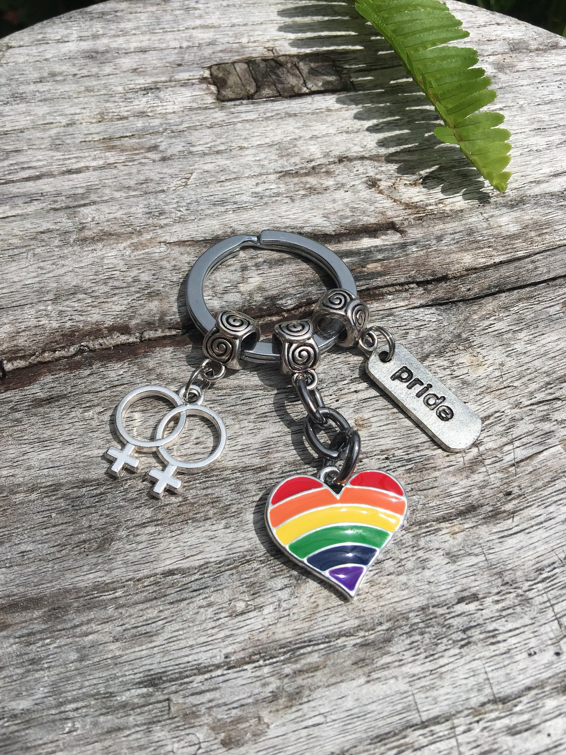 LESBIAN PRIDE Keychain Lesbian Keyring Rainbow Key Chain | Etsy