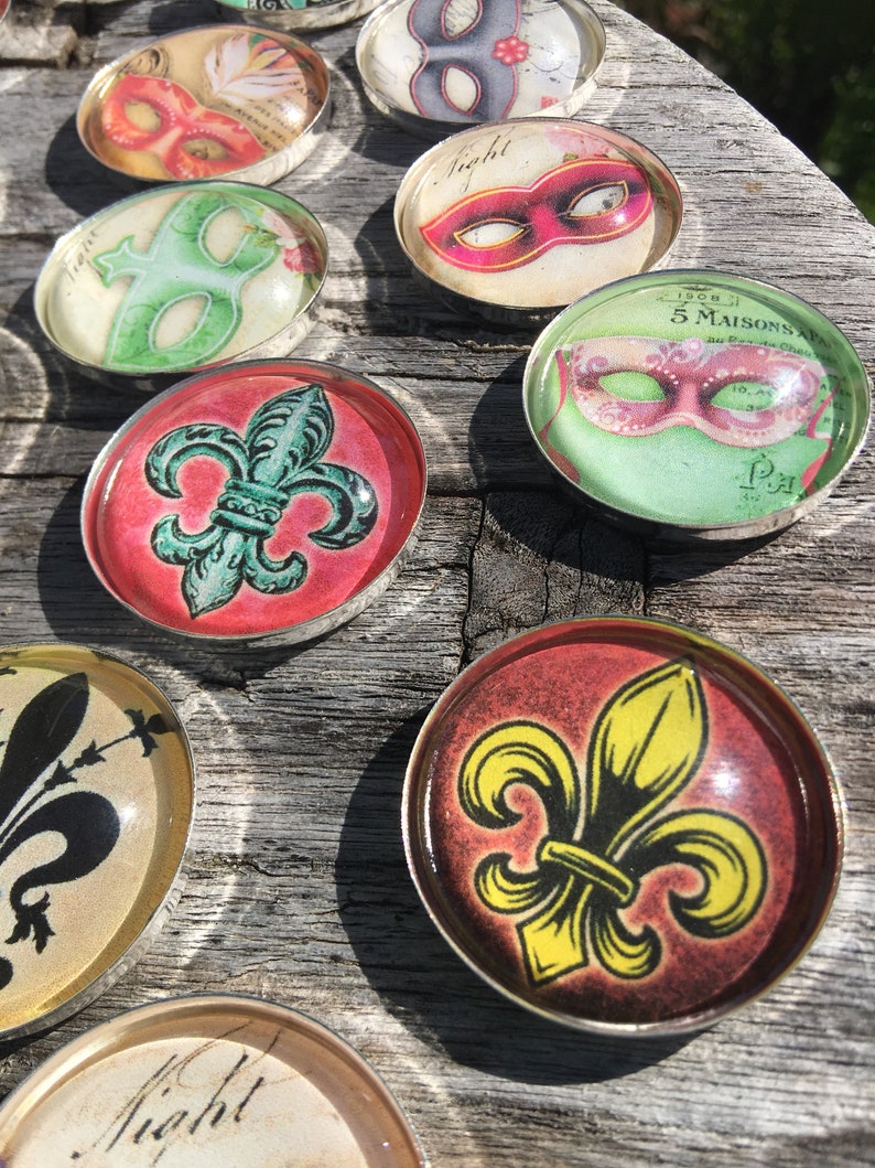MARDI GRAS Magnet Set Fleur De Lis Mardi Gras Mask - Etsy