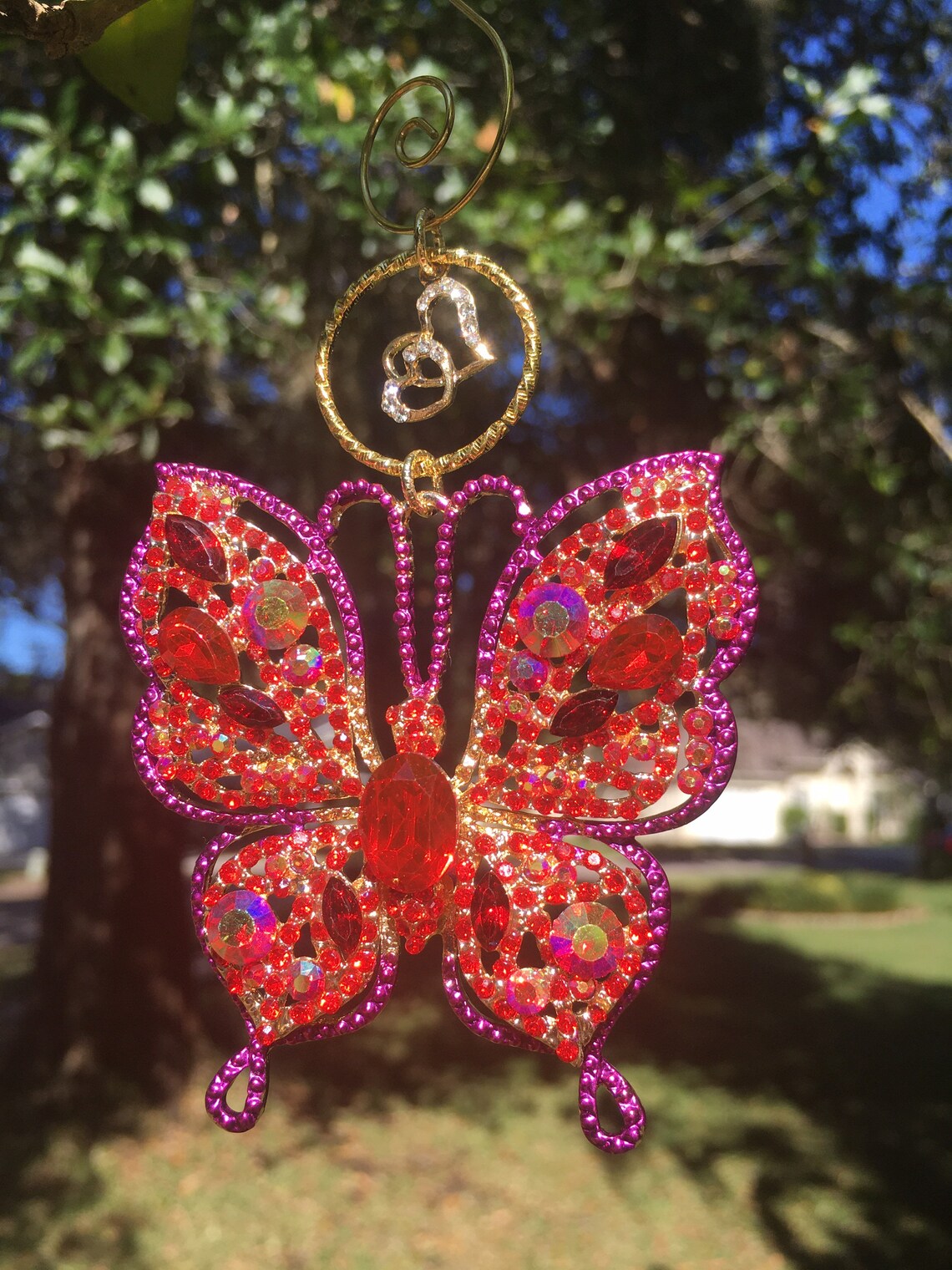 FANTASY Christmas Ornament Butterfly Ornament Red | Etsy