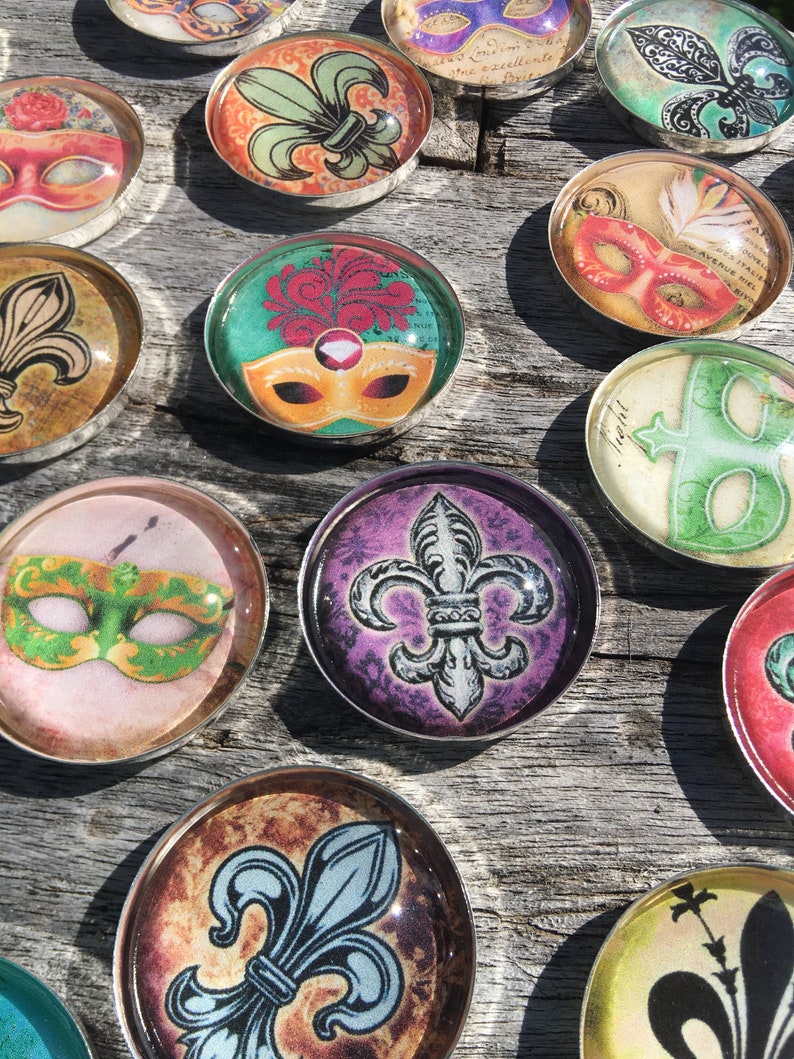 MARDI GRAS Magnet Set | Fleur De Lis | Mardi Gras Mask | Housewarming ...