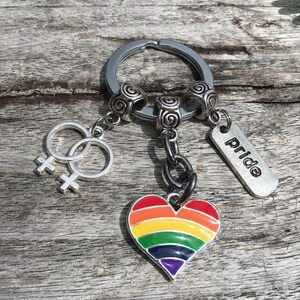 LESBIAN PRIDE Keychain Lesbian Keyring Rainbow Key Chain LGBTQ Key Ring ...