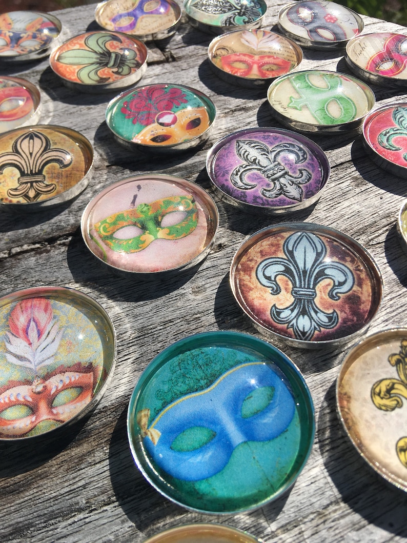 MARDI GRAS Magnet Set Fleur De Lis Mardi Gras Mask - Etsy