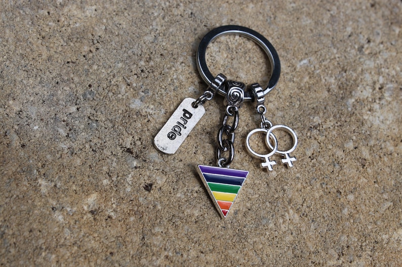 LESBIAN PRIDE Keychain Lesbian Keyring Rainbow Key Chain | Etsy