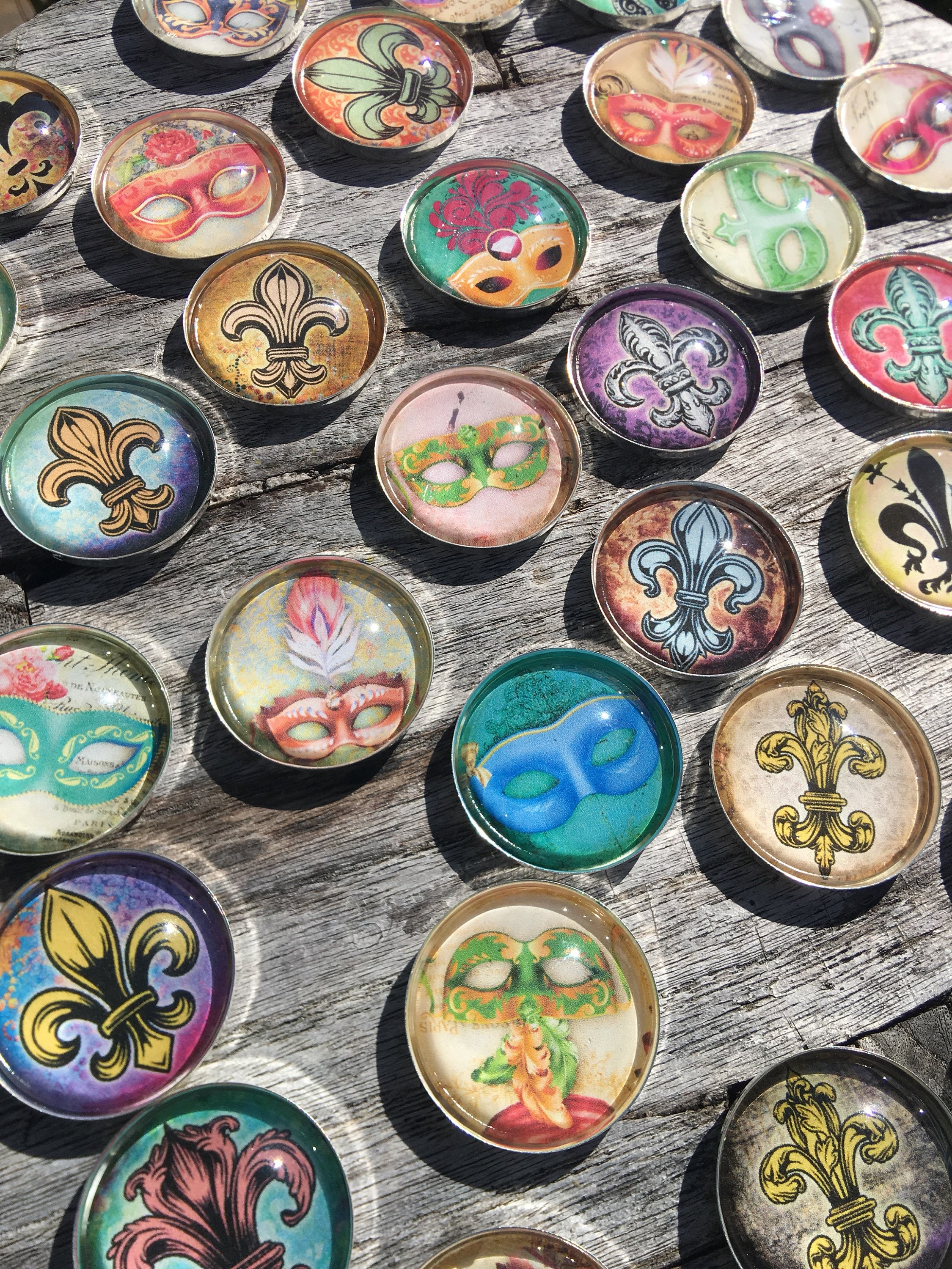 MARDI GRAS Magnet Set Fleur De Lis Mardi Gras Mask | Etsy