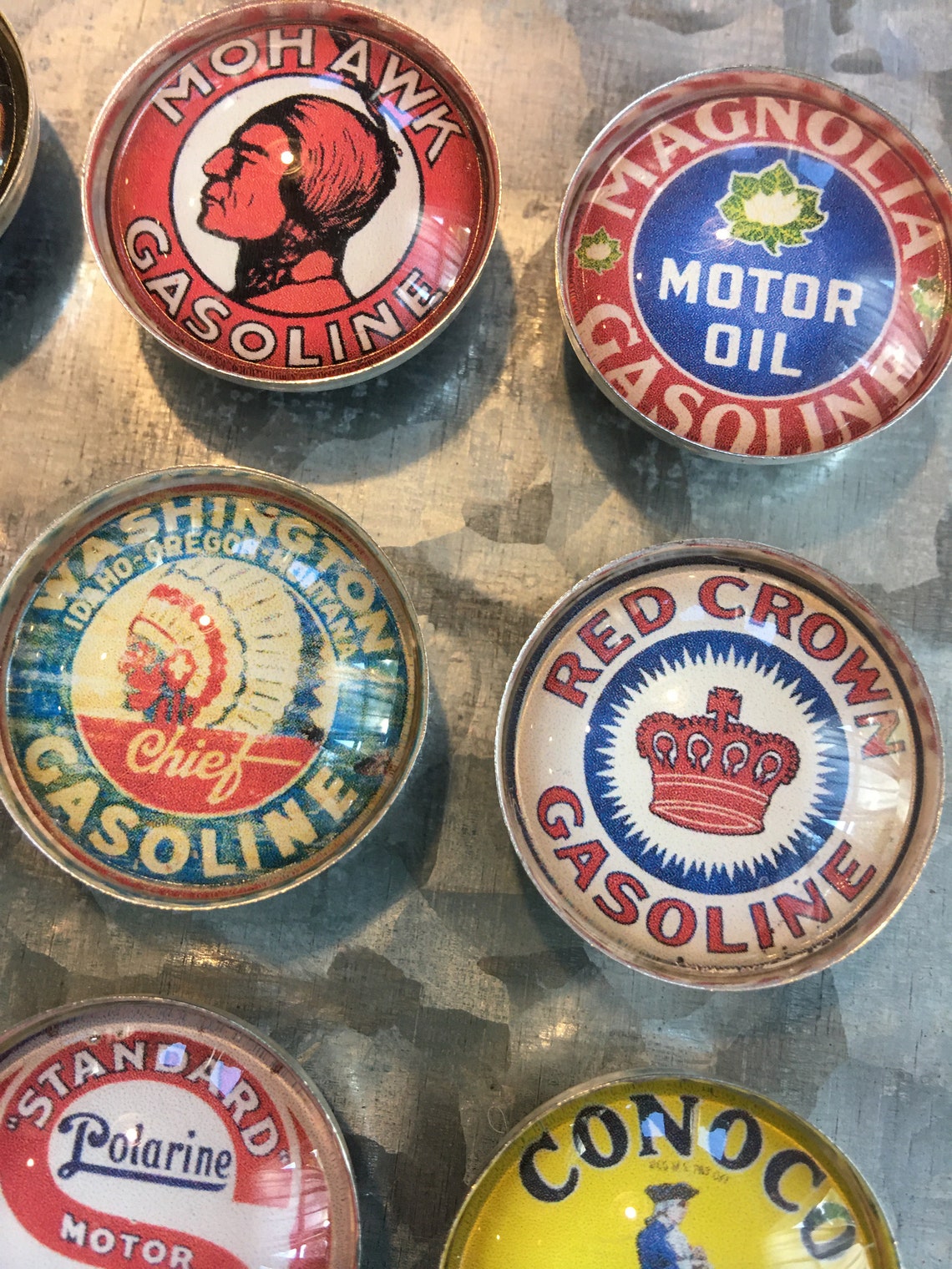 RETRO GASOLINE Signs Magnet Set Old Gas Station Gasoline and | Etsy