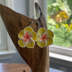 Polymer Clay Plumeria Earrings: Hawaiian Luau Jewelry - Etsy
