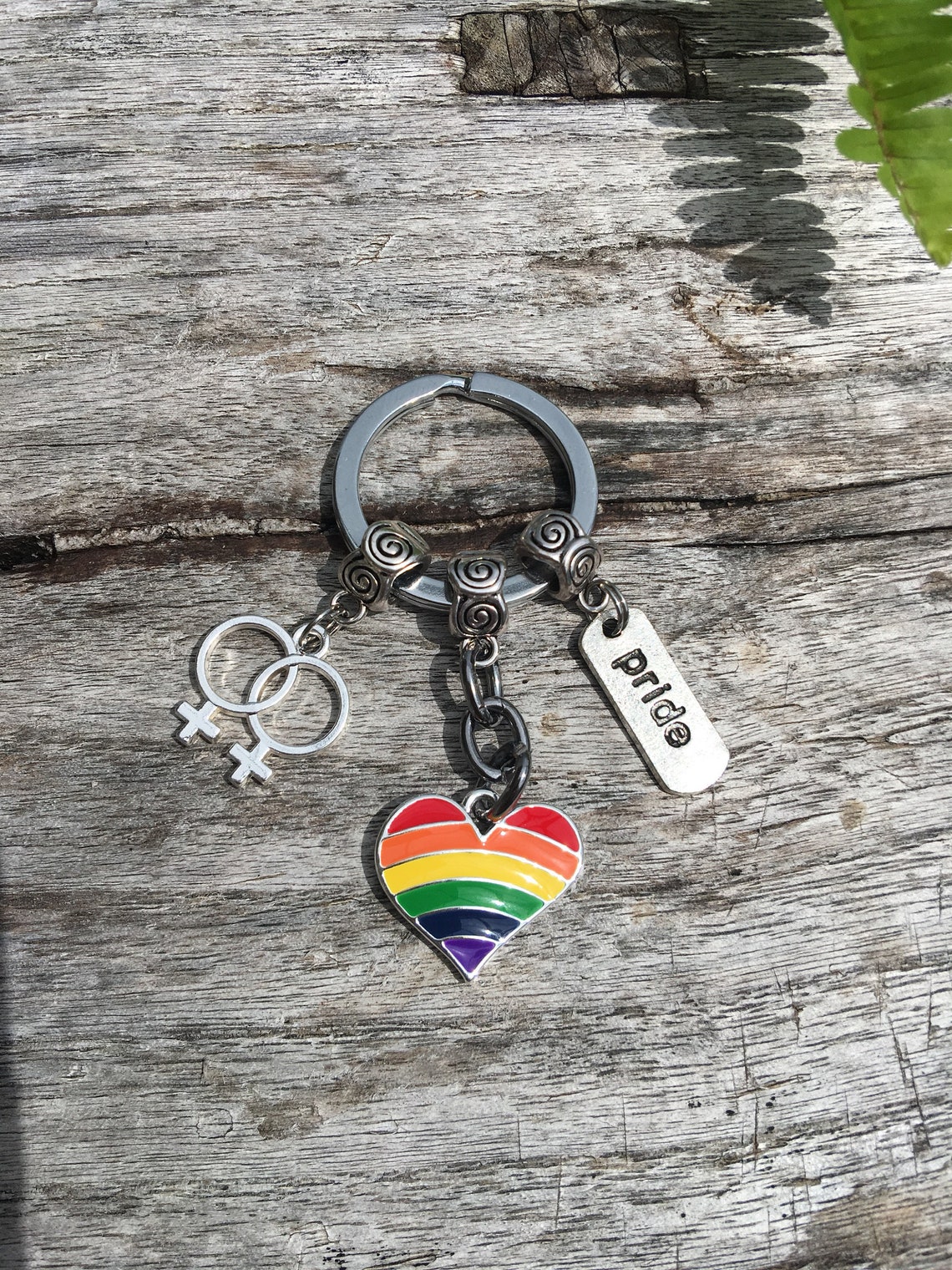 LESBIAN PRIDE Keychain Lesbian Keyring Rainbow Key Chain | Etsy
