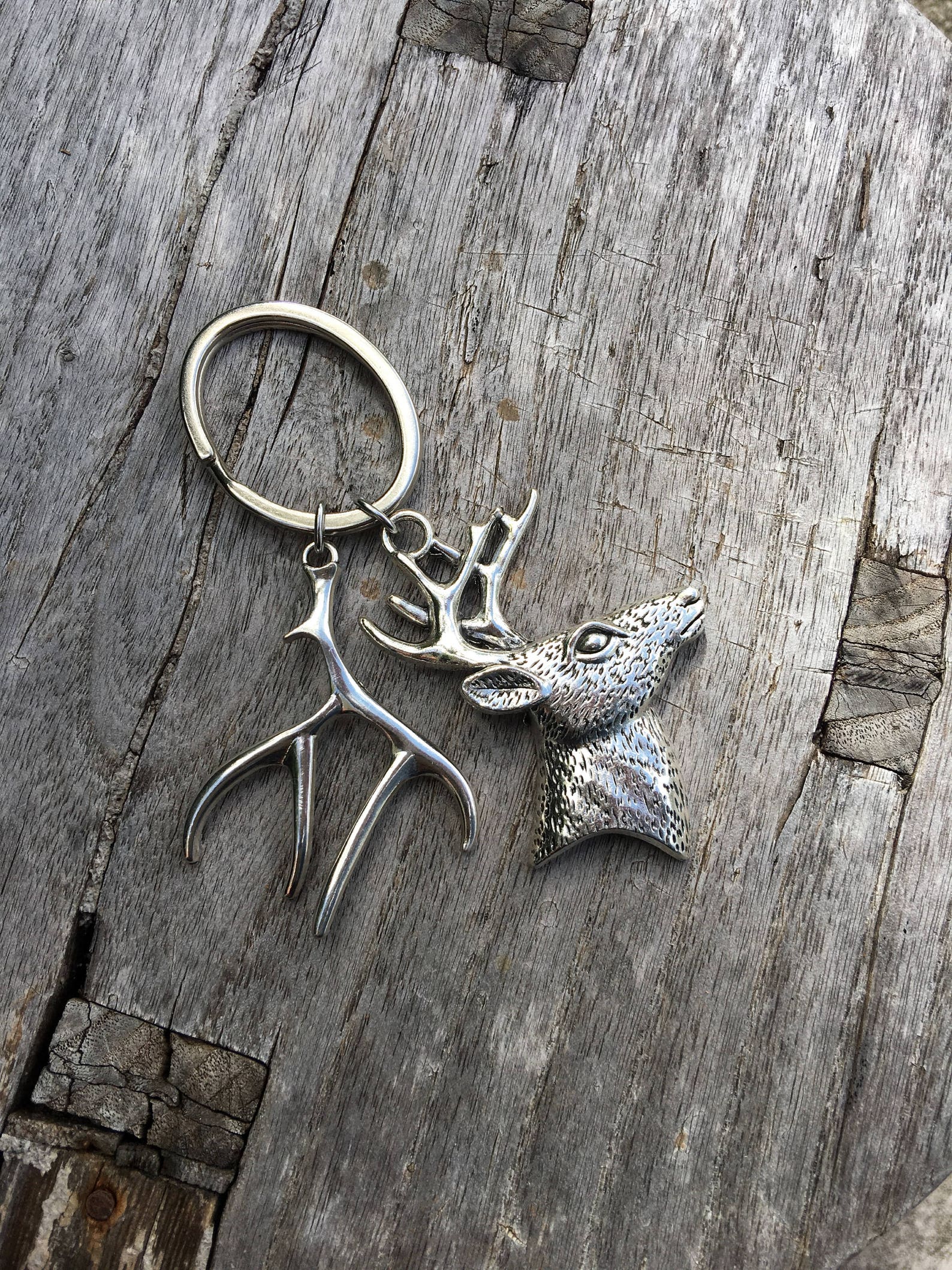 OH DEER Key Chain | Deer Key Ring | Antler Key Ring | Hunter Gift ...