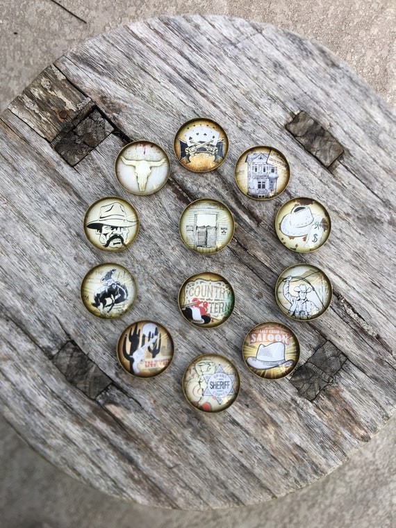 WESTERN COWBOY Magnet Set Western Themed Magnets Cowboy | Etsy