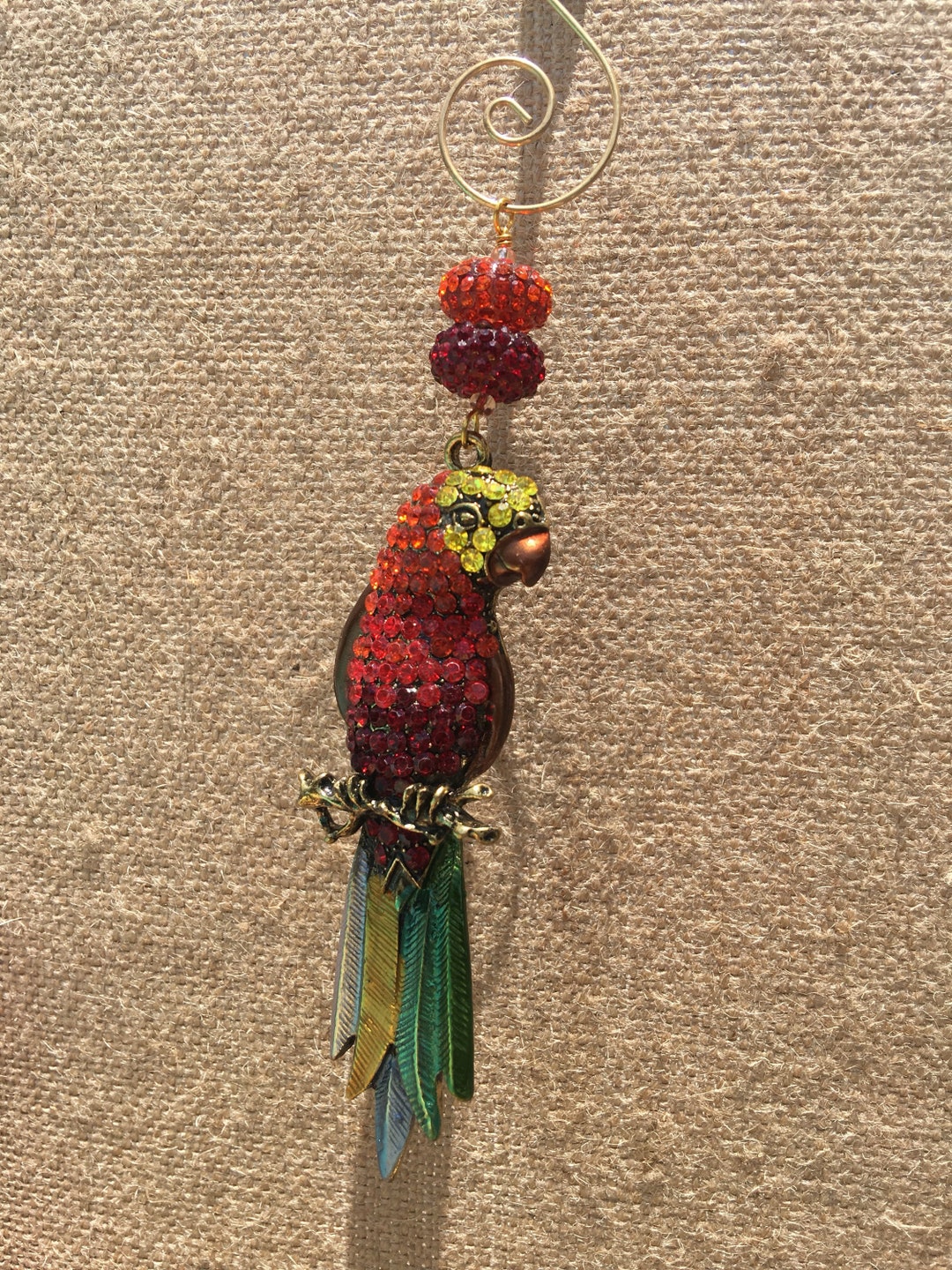 Parrot Christmas Ornament | Rhinestone Christmas Ornament | Christmas ...