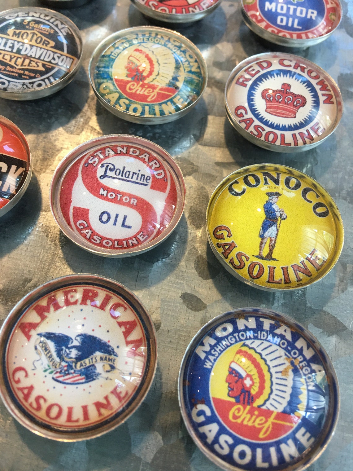 RETRO GASOLINE Signs Magnet Set Old Gas Station Gasoline and | Etsy