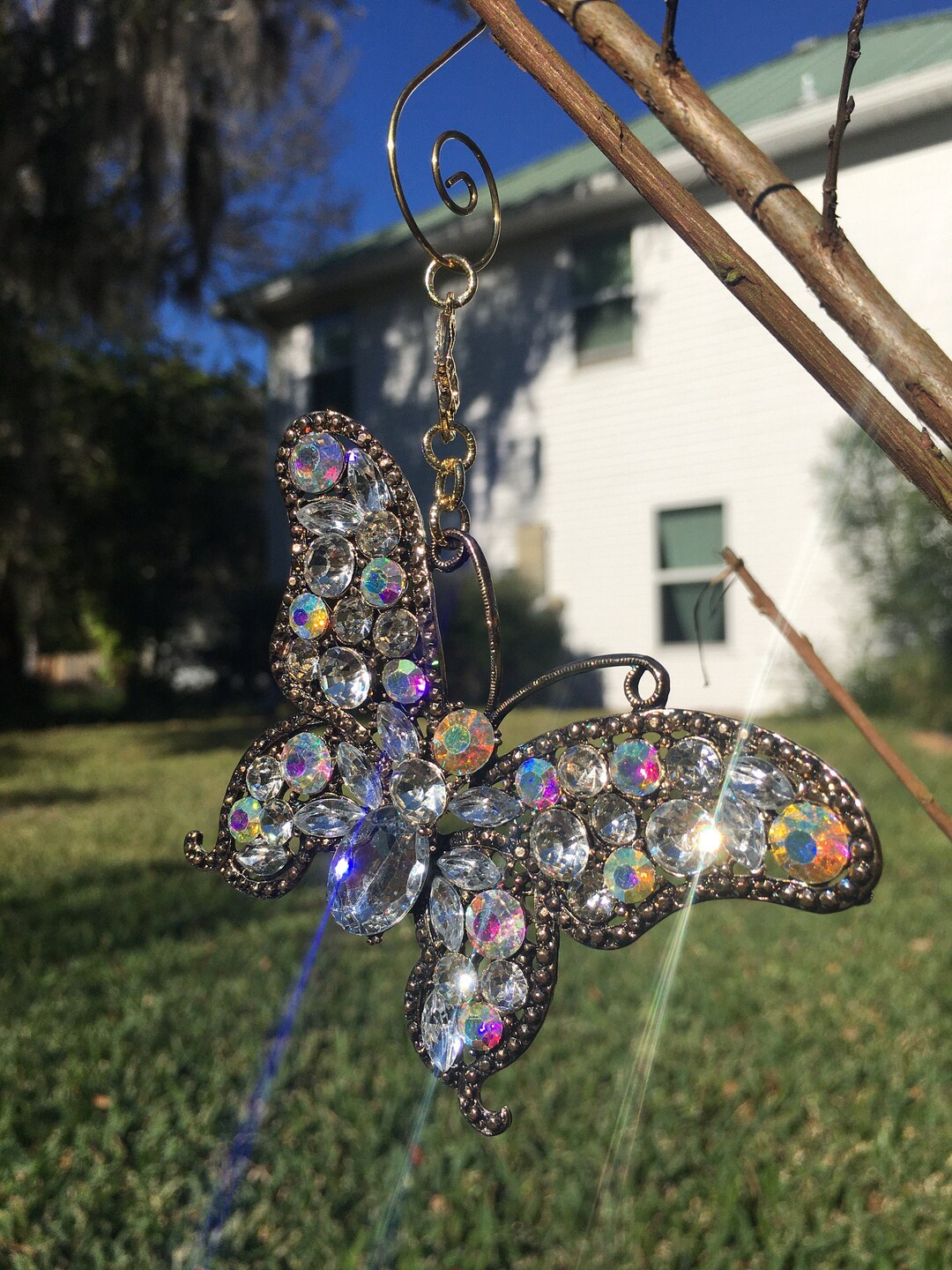RADIANT JEWELED Butterfly Christmas Ornament | Butterfly Ornament ...
