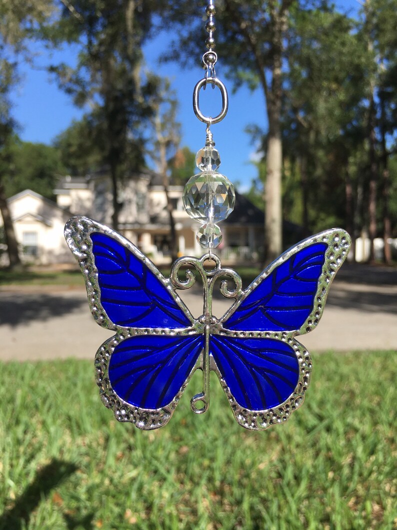 BUTTERFLY BLUE Butterfly Fan Pull Fan Light Pull Home | Etsy