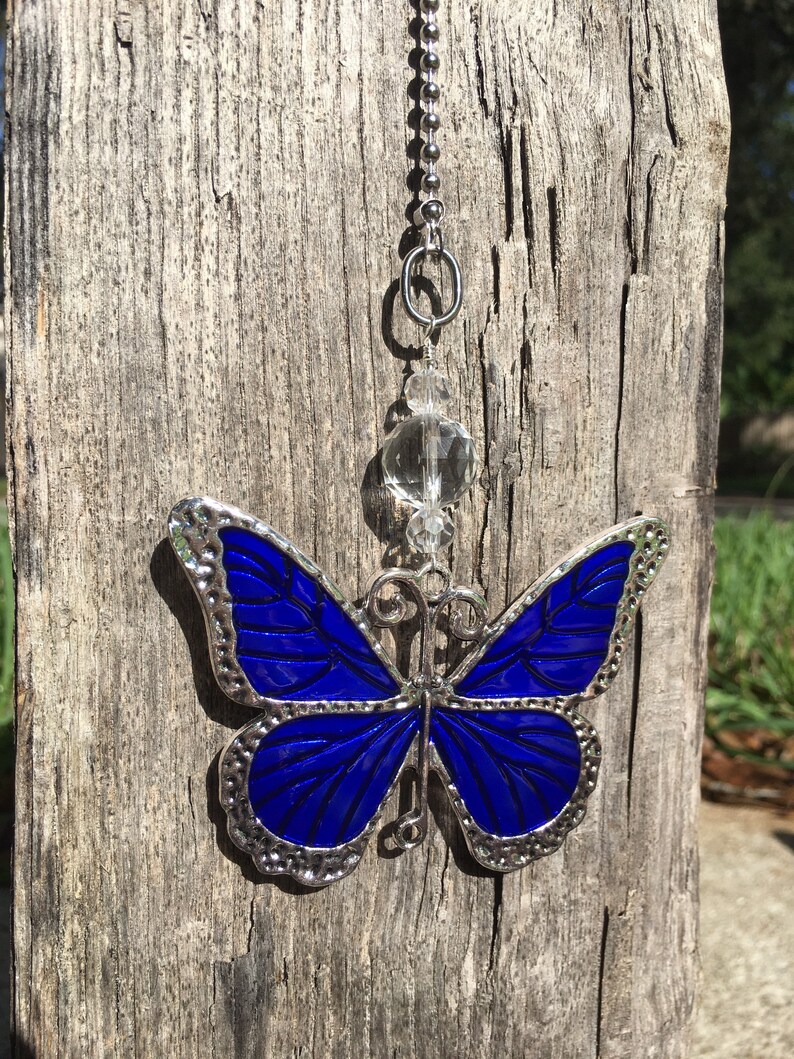 BUTTERFLY BLUE Butterfly Fan Pull Fan Light Pull Home - Etsy