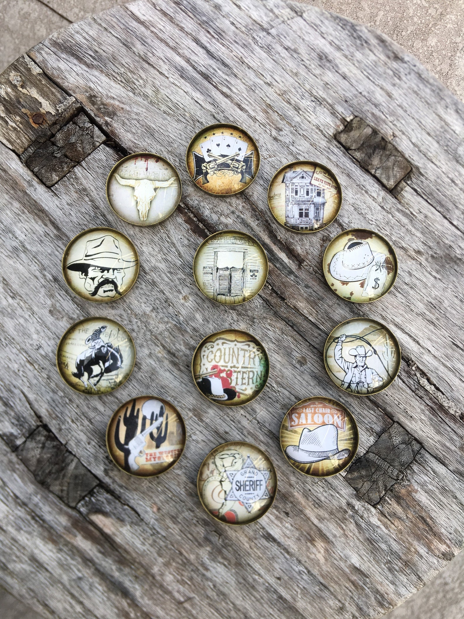 WESTERN COWBOY Magnet Set Western Themed Magnets Cowboy | Etsy