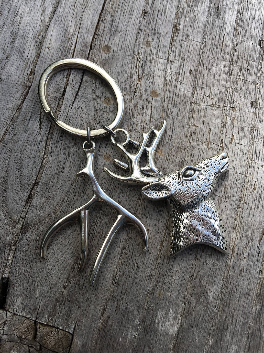 OH DEER Key Chain | Deer Key Ring | Antler Key Ring | Hunter Gift ...