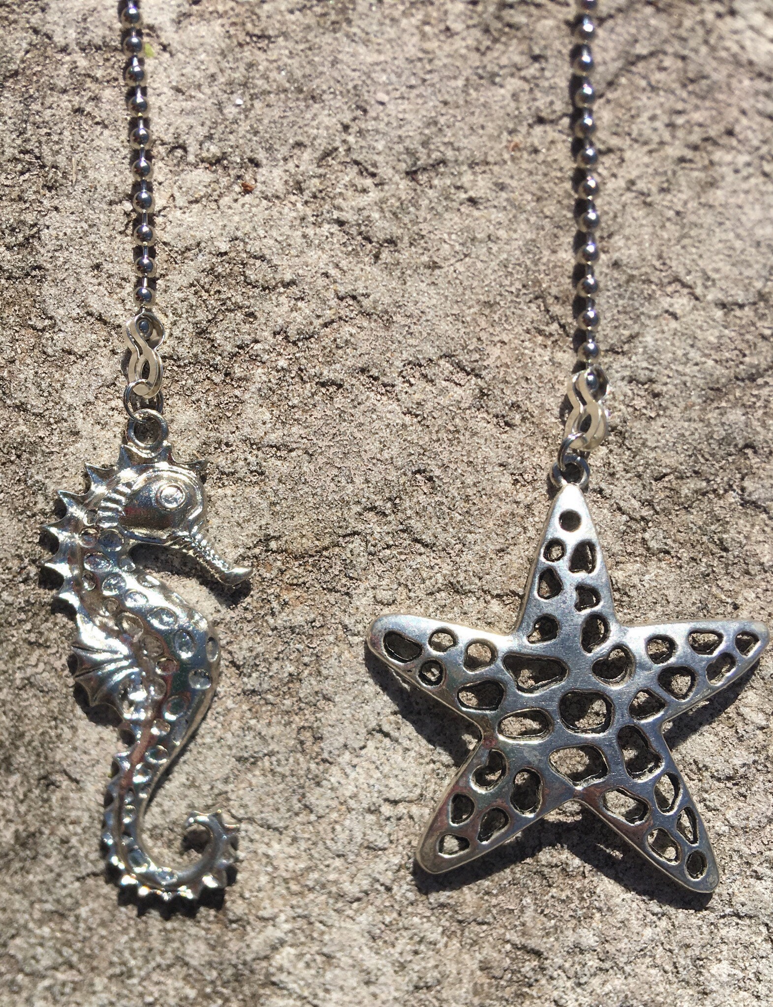 Nautical Fan Pull Set Ocean Room Accessory Starfish | Etsy