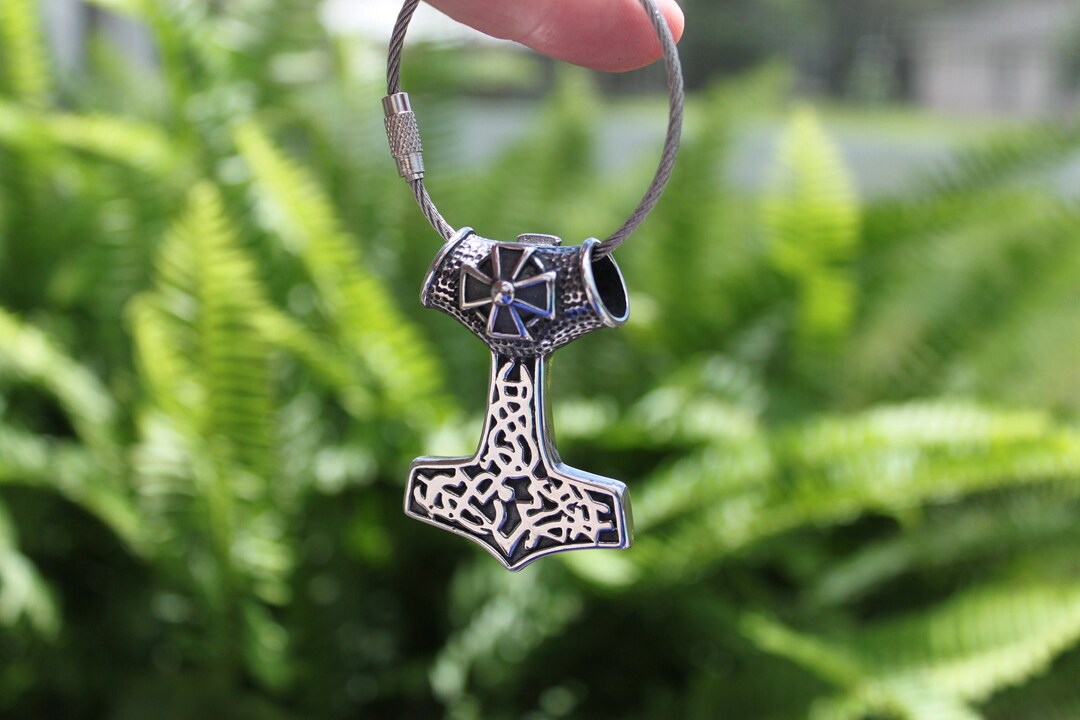 STAINLESS Steel VIKING Hammer Key Chain | Viking Key Chain | Nordic Key ...