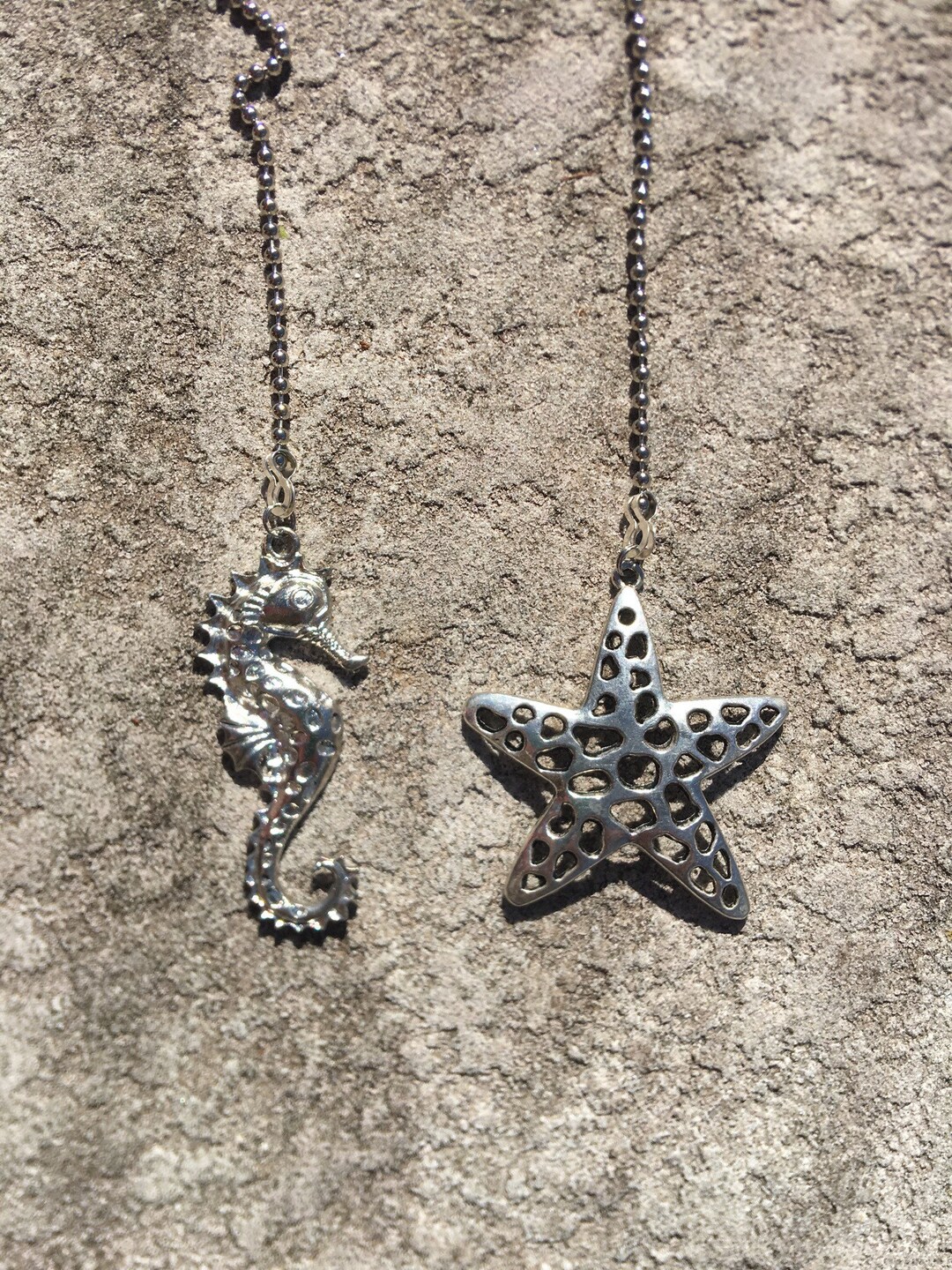 Nautical Fan Pull Set | Ocean Room Accessory | Starfish | Seahorse ...