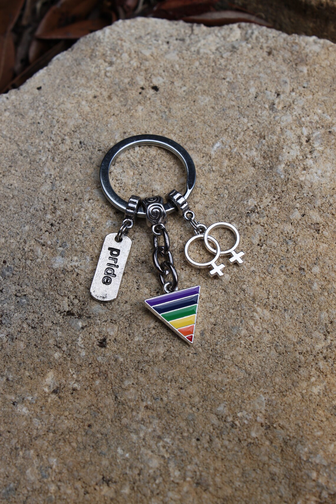LESBIAN PRIDE Keychain Lesbian Keyring Rainbow Key Chain | Etsy
