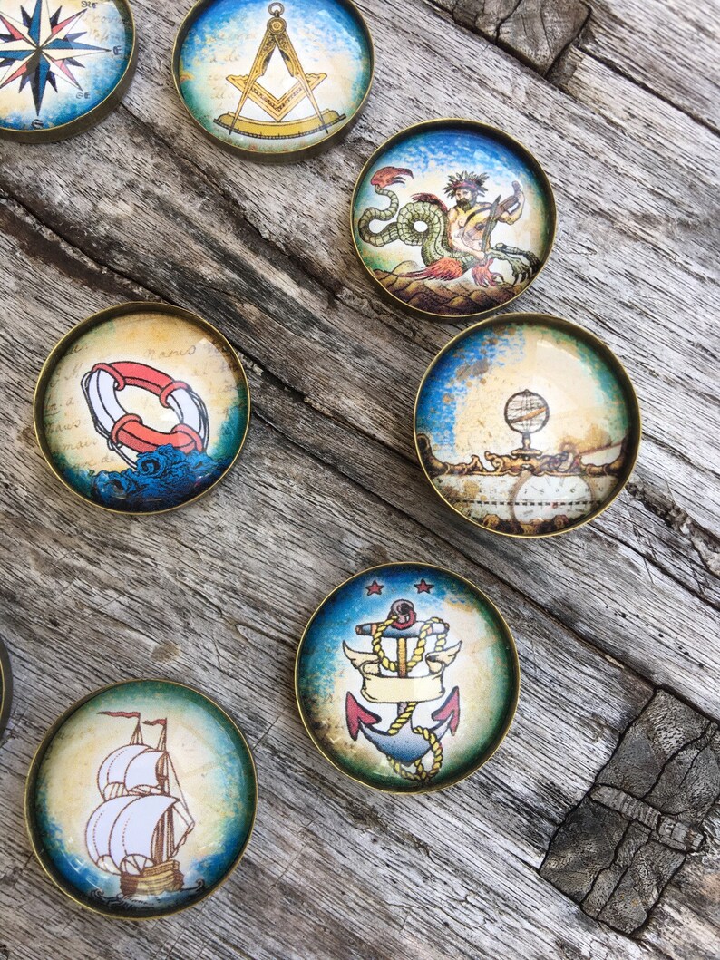 NAUTICAL Magnet Set Sea Themed Magnets Nautical Decor - Etsy