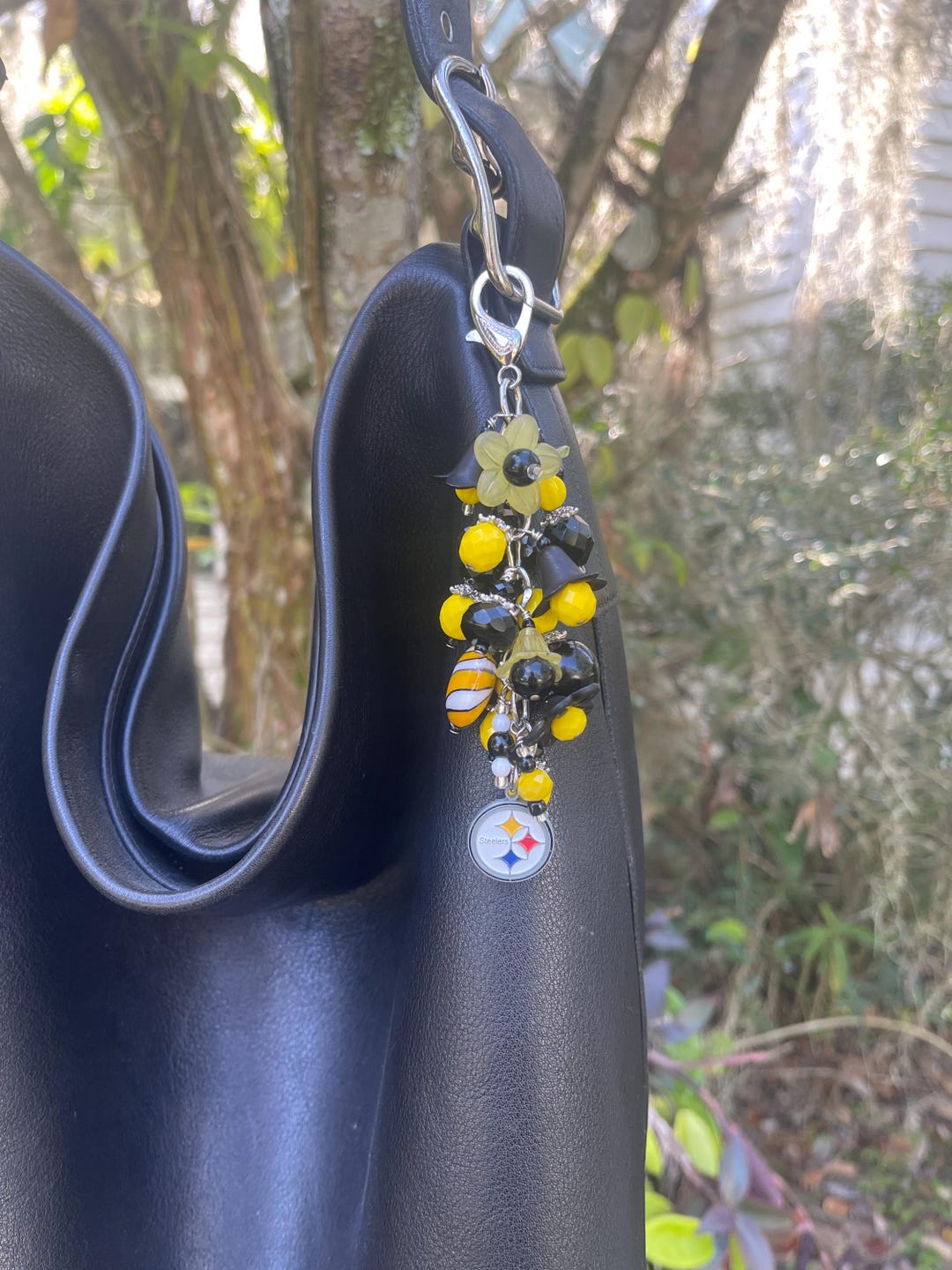 PITTSBURGH Football Themed Purse Charm | Backpack Clip Charm - Etsy