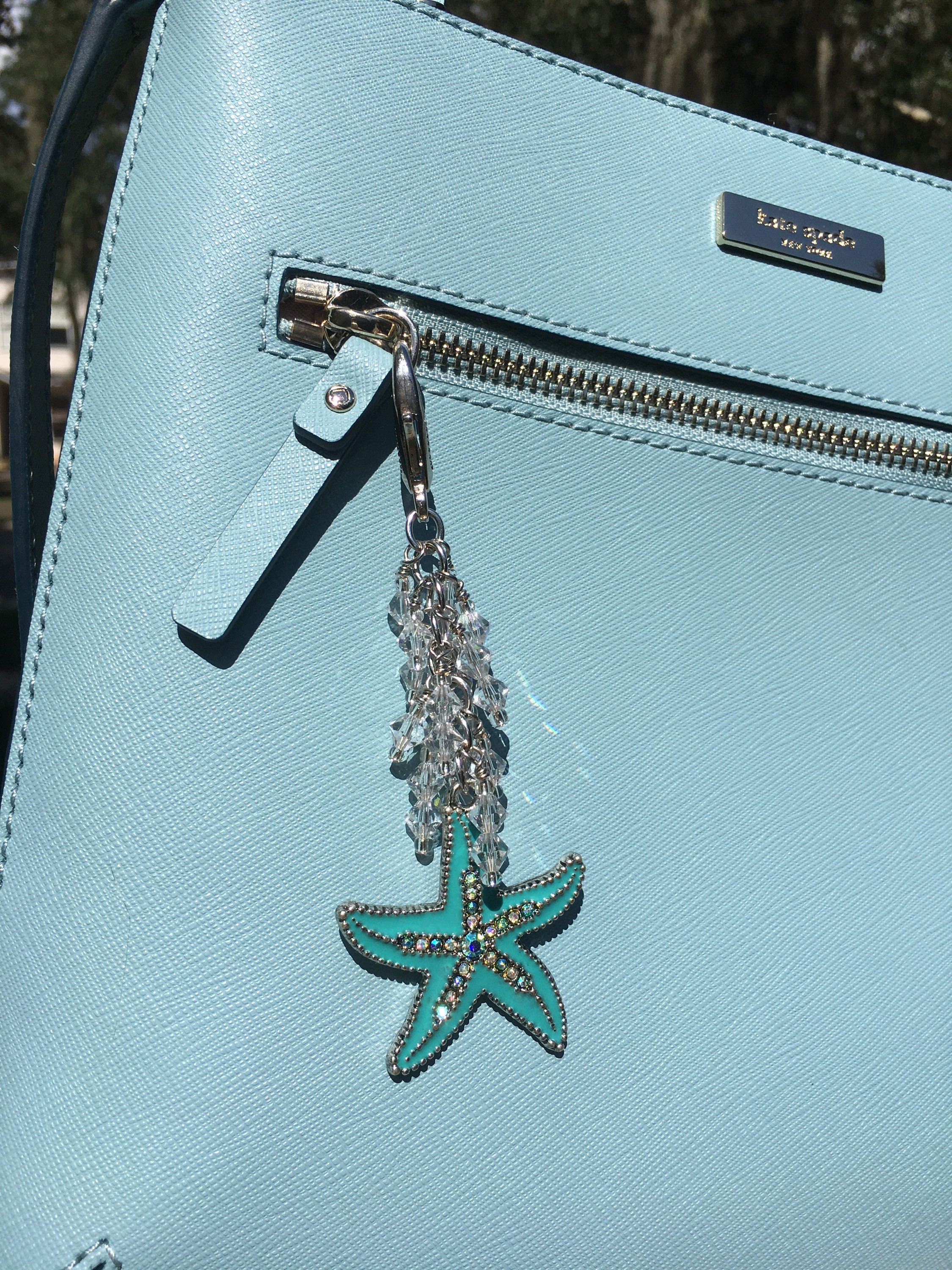 Turquoise Starfish Purse Clip Starfish Purse Charm Beach | Etsy