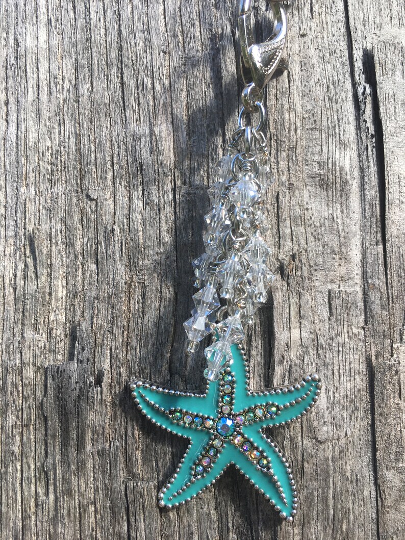 Turquoise Starfish Purse Clip Starfish Purse Charm Beach - Etsy