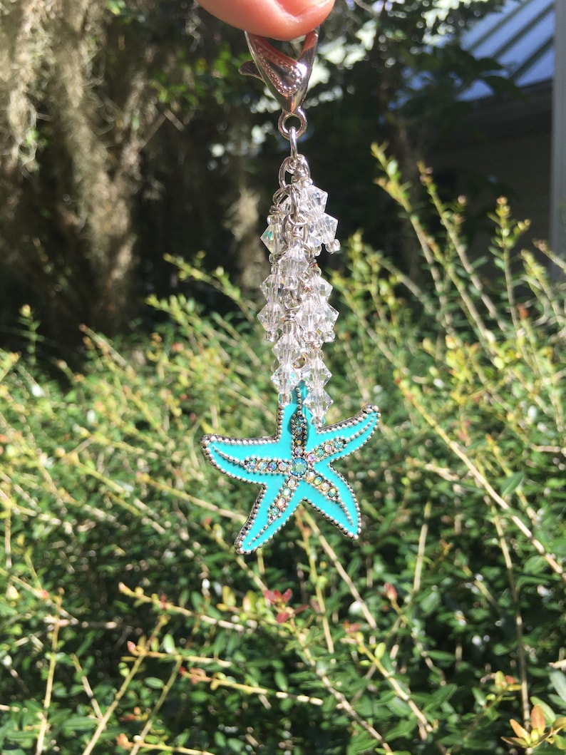 Turquoise Starfish Purse Clip Starfish Purse Charm Beach | Etsy