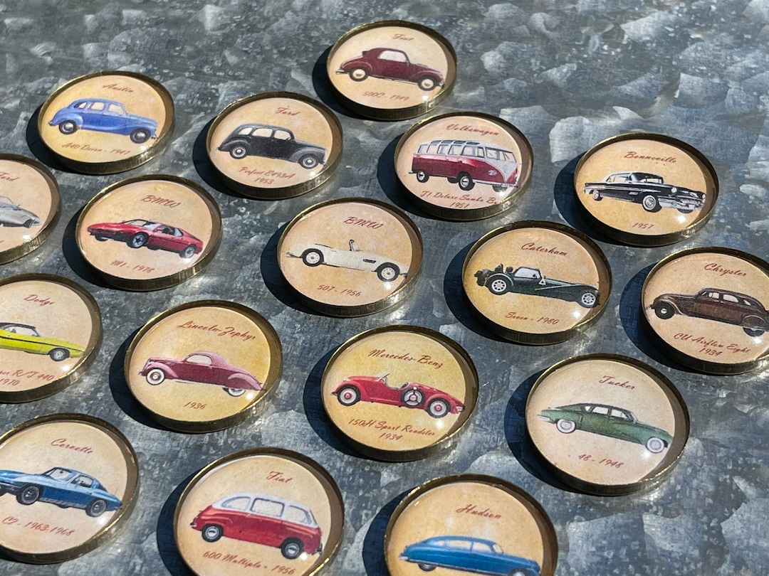VINTAGE CARS Refrigerator Magnet | File Cabinet Magnet | Housewarming ...