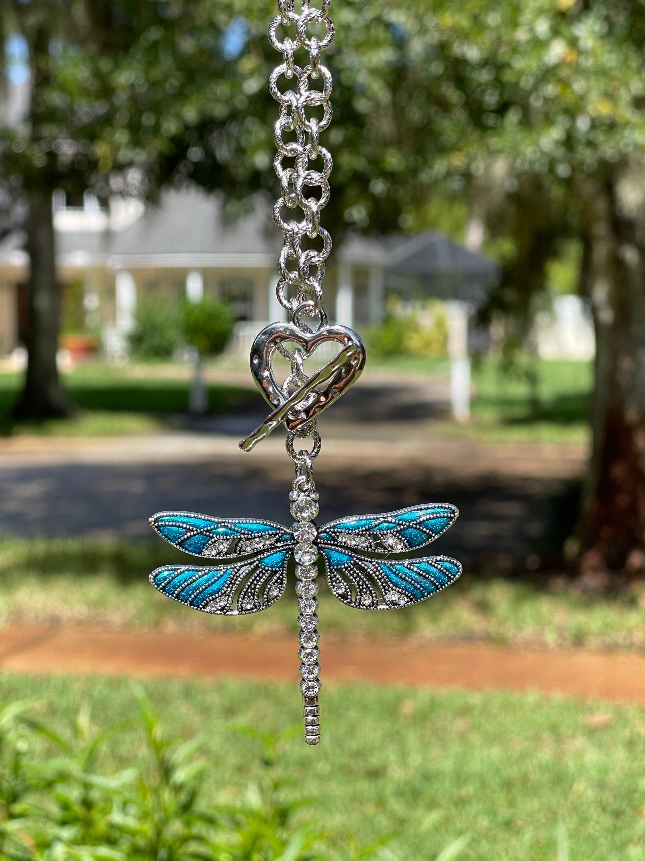 SKY BLUE Dragonfly Car Charm | Dragonfly Rearview Mirror Charm | Car ...